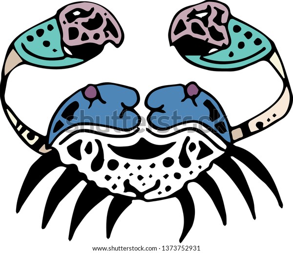 Decorative Hand Drawing Zodiac Sign Cancer Stock Vector Royalty Free