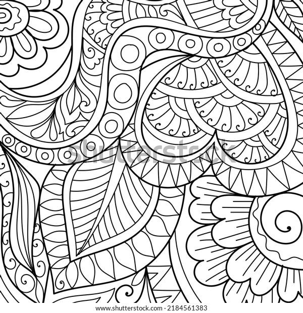Decorative Henna Design Coloring Book Page Stock Vector (Royalty Free ...