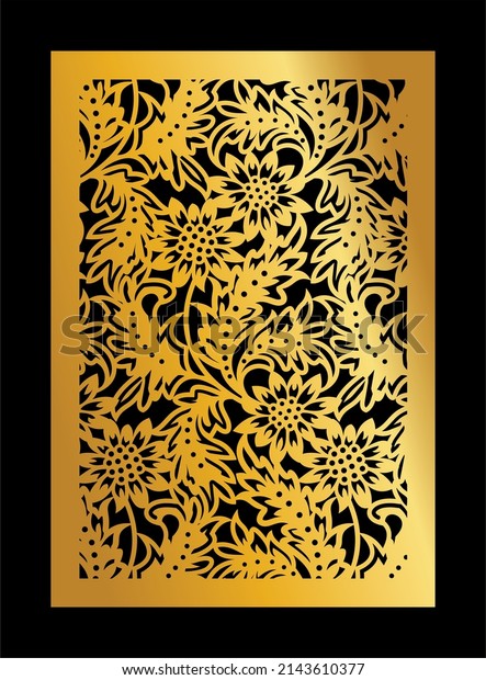 Decorative Leaves Flowers Vector Cnc Laser Stock Vector (Royalty Free ...