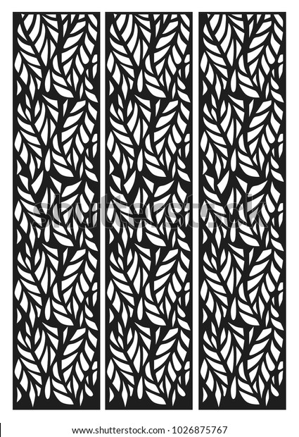 Decorative Leaves Laser Cut Stock Vector (Royalty Free) 1026875767