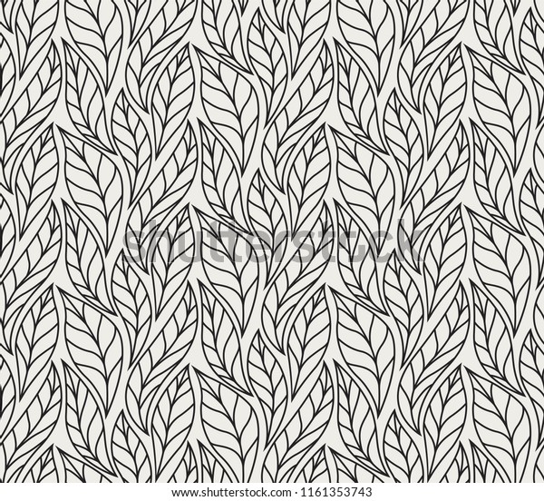 Decorative Leaves Seamless Pattern Continuous Leaf Stock Vector ...