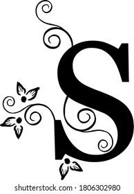 Decorative Letter S Patterns Flowers Stock Vector (Royalty Free ...