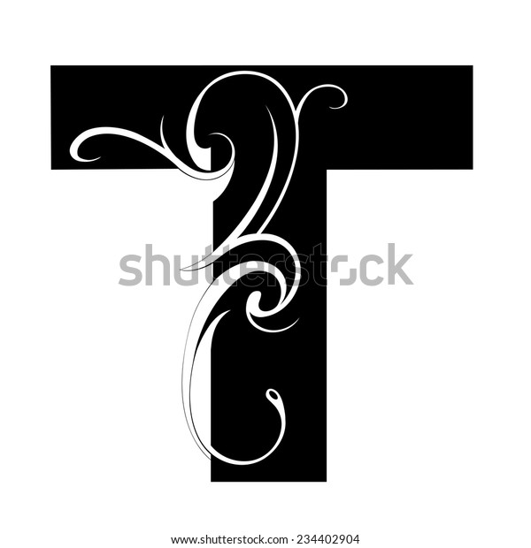 Decorative Letter Shape Font T Stock Vector (Royalty Free) 234402904