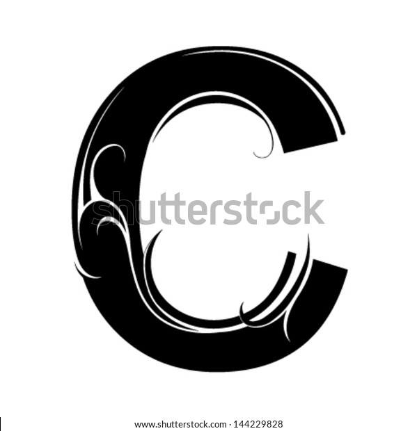 Decorative Letter Shape Font Type C Stock Vector (Royalty Free) 144229828