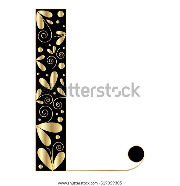 Decorative Letter Shape Font Type L Stock Vector (Royalty Free ...