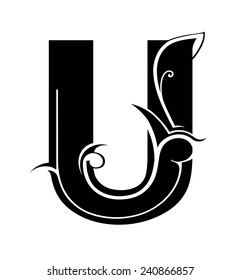 Decorative Letter Shape Font U Stock Vector (Royalty Free) 240866857 ...