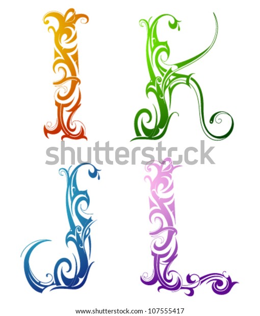 Decorative Letter Shapes Stock Vector (Royalty Free) 107555417 ...