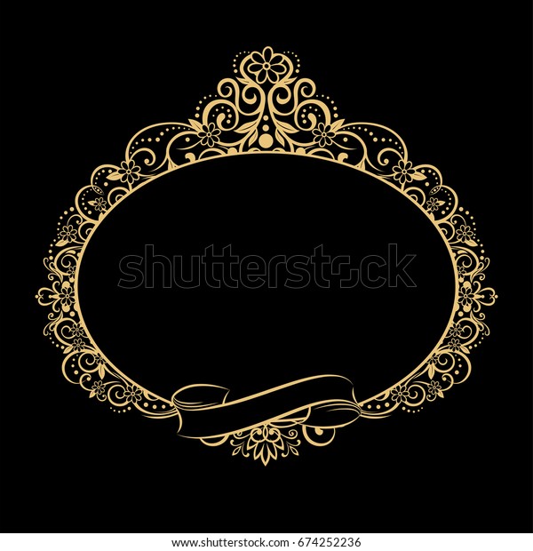 Decorative Line Art Frame Design Template Stock Vector (Royalty Free ...