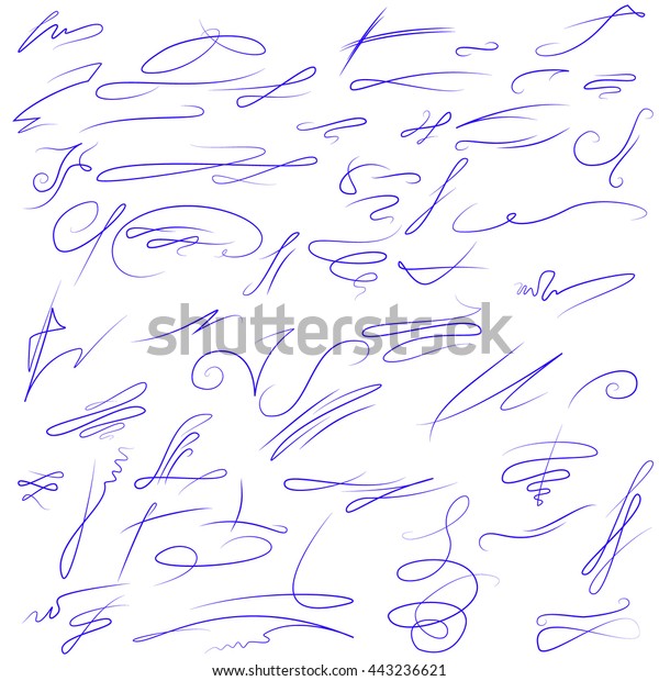 Decorative Lines Blue Stock Vector (Royalty Free) 443236621