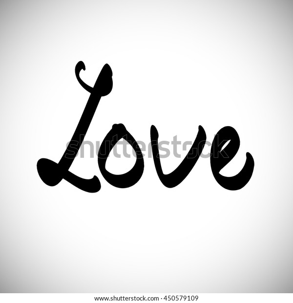 Decorative Love Text Heart Vector Illustration Stock Vector (Royalty ...