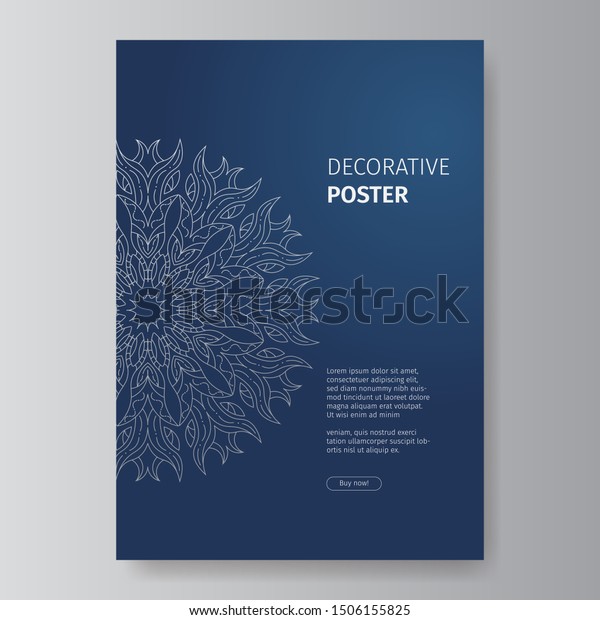 Decorative Mandala Art Poster Vector Template Stock Vector (Royalty ...