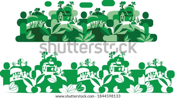 Decorative Modern Vector Landscape Illustration Stock Vector (Royalty ...