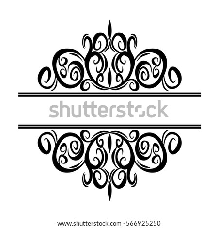Decorative Monograms Calligraphic Borders Template Signage Stock Vector ...