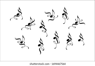 Decorative Music Notes Curl Element Stock Vector (Royalty Free ...