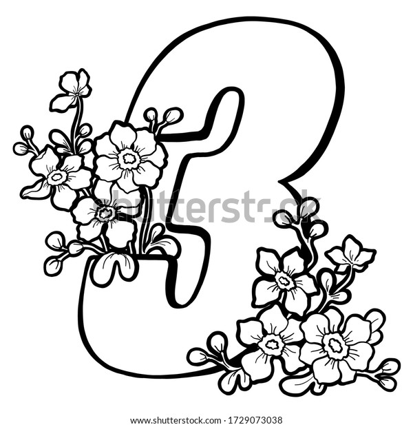 Decorative Number 3 Coloring Coloring Book Stock Vector (Royalty Free ...