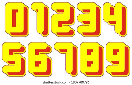 Decorative Numbers Isolated On White Backgroundvector Stock Vector ...