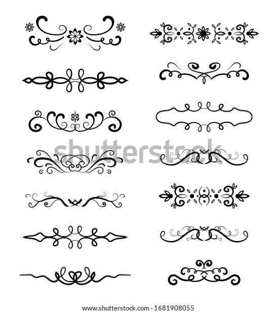 Decorative Page Divider Isolated Hand Drawn Stock Vector (Royalty Free ...