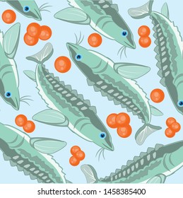 Decorative Pattern Fish Sturgeon Roes On Stock Vector (Royalty Free ...