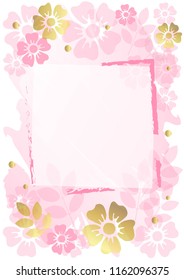 Decorative Pink Background Frame Pink Golden Stock Vector (Royalty Free ...