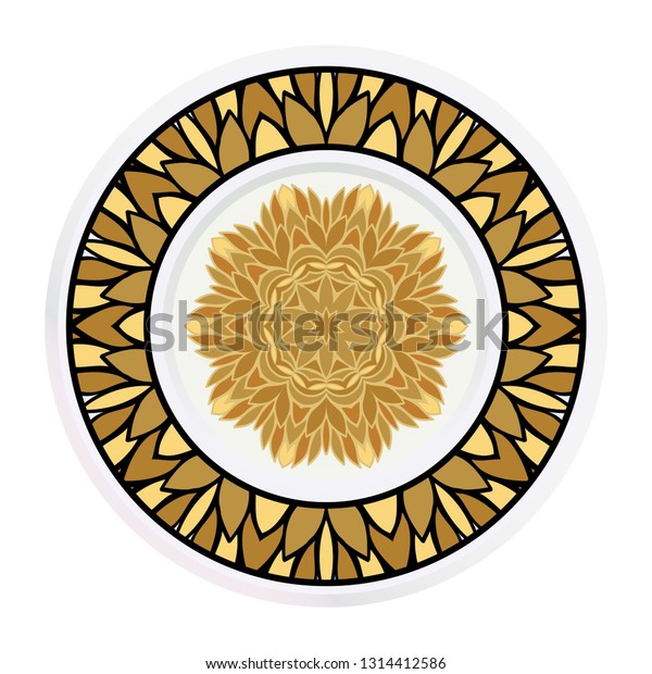 Decorative Plates Interior Design Tribal Ethnic Stock Vector (Royalty ...