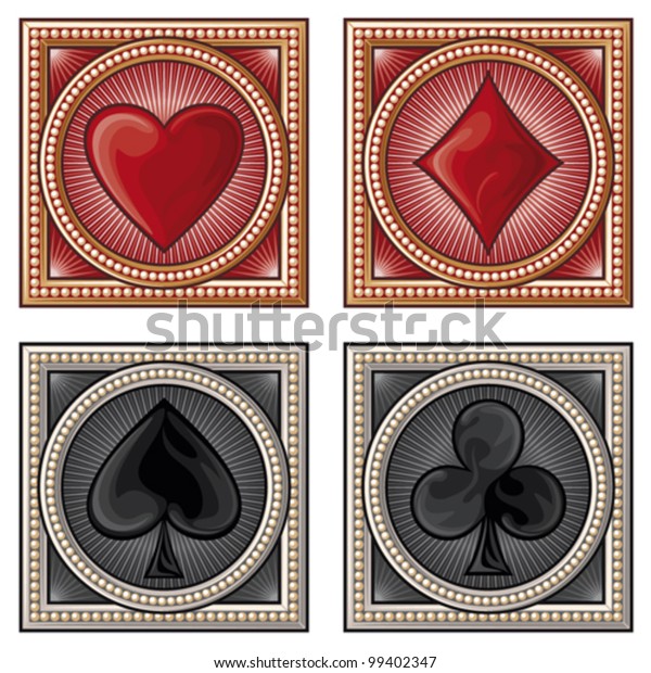 Decorative Playing Card Symbols Set Stock Vector (Royalty Free ...