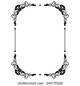 Decorative Rectangular Frame Floral Ornament Stock Vector (Royalty Free) 244770160 | Shutterstock