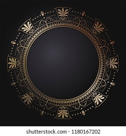 Decorative Round Frame Design Floral Ornament Stock Vector (Royalty ...