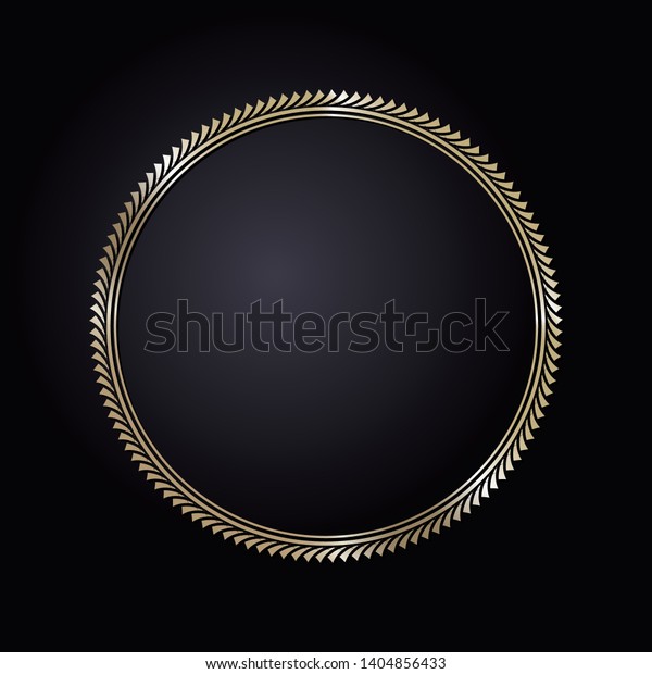Decorative Round Gold Frame Design Abstract Stock Vector (Royalty Free ...