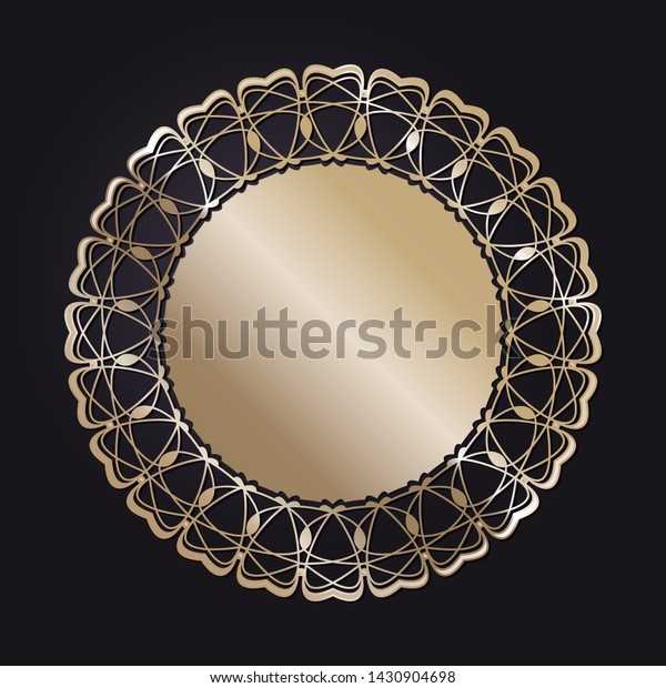 Decorative Round Gold Frame Design Abstract Stock Vector (Royalty Free ...