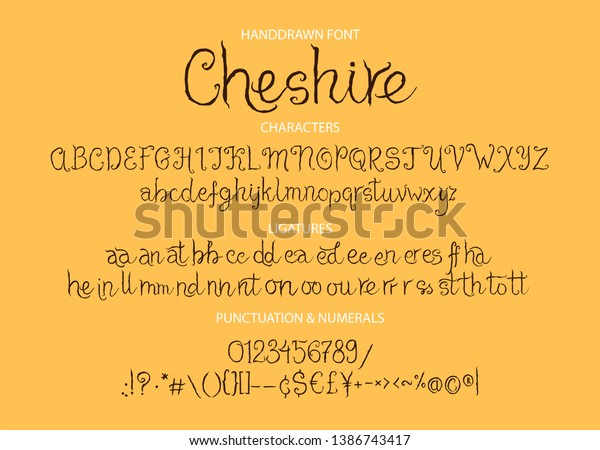 Decorative Script Font Alphabet Calligraphy Signs Stock Vector (Royalty ...