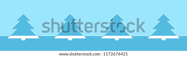 Decorative Seamless Christmas Tree Border Blue Stock Vector (Royalty ...