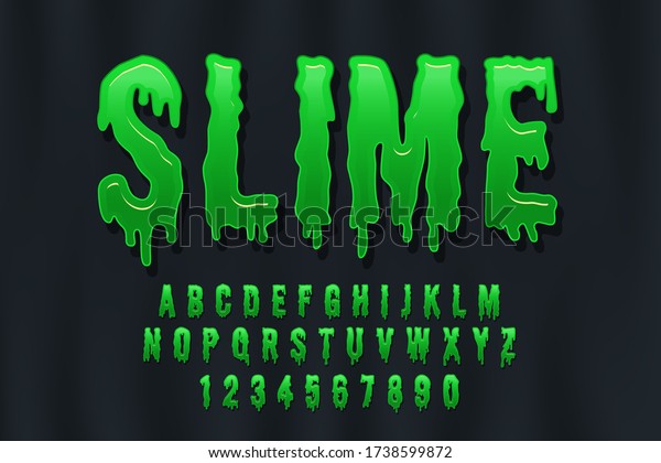 Decorative Slime Font Alphabet Stock Vector (Royalty Free) 1738599872