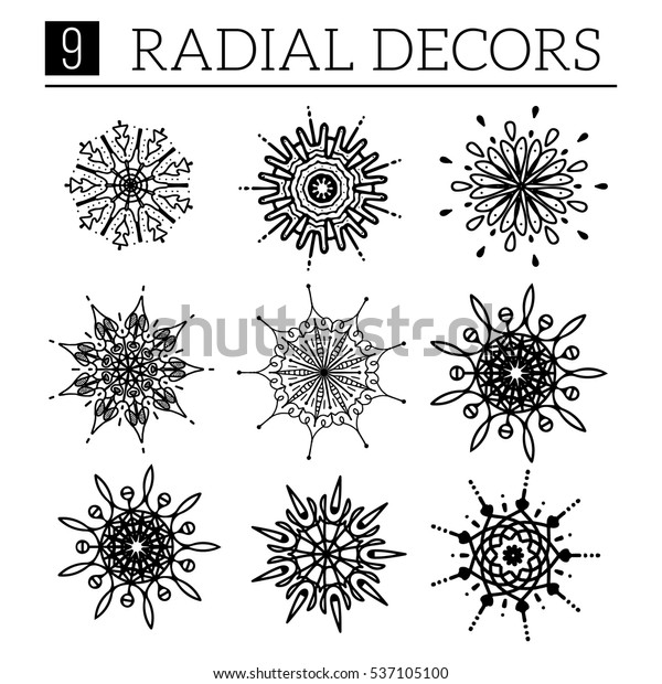 Decorative Snowflakes Collection Radical Design Elements Stock Vector ...