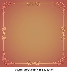 Decorative Square Frame Swirls On Background Stock Vector (Royalty Free ...