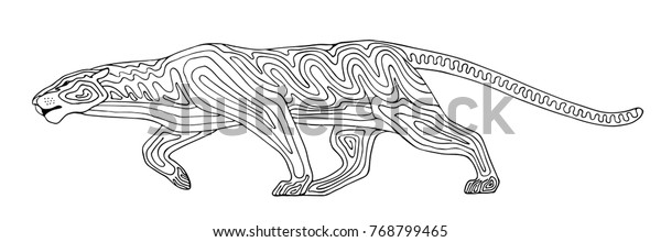 Decorative Stylized Panther Wildcat Vector Wild Stock Vector (Royalty ...