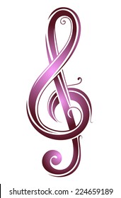 Decorative Treble Clef Stock Vector (Royalty Free) 224659189 | Shutterstock