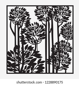 Decorative Tree Wall Laser Cut Panel Stock Vector (Royalty Free ...