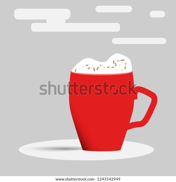 Decorative Vector Illustration Red Cup Cocoa Stock Vector (Royalty Free ...