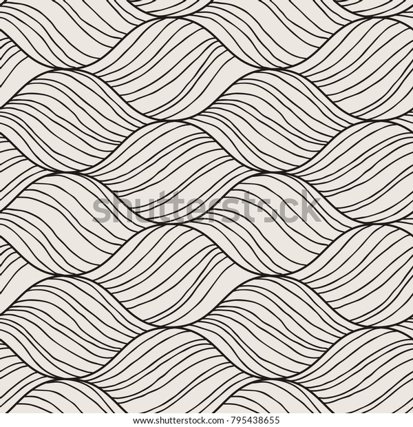 Decorative Vector Seamless Wave Pattern Endless Stock Vector (Royalty ...