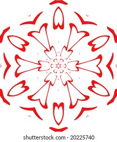 Decorative Vector Snowflake Red Color Stock Vector (Royalty Free ...