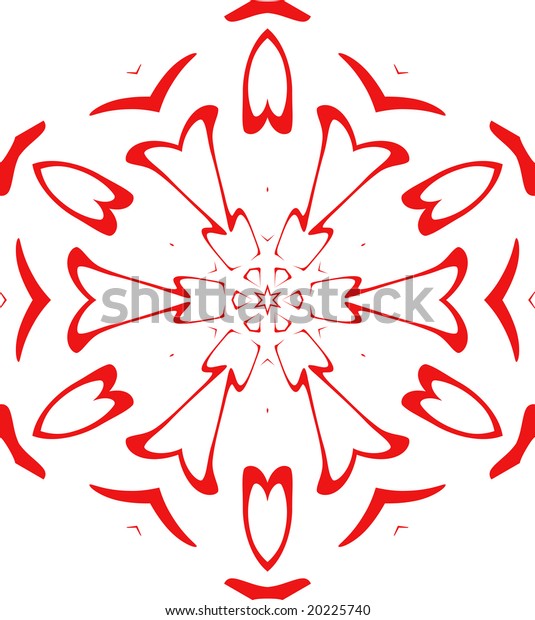 Decorative Vector Snowflake Red Color Stock Vector (Royalty Free ...