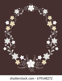 Decorative Vertical Oval Frame Vignette Beautiful Stock Vector (Royalty ...