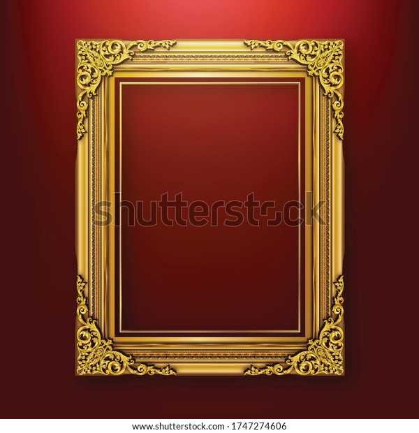 Decorative Vintage Frame Border Gold Photo Stock Vector (Royalty Free ...