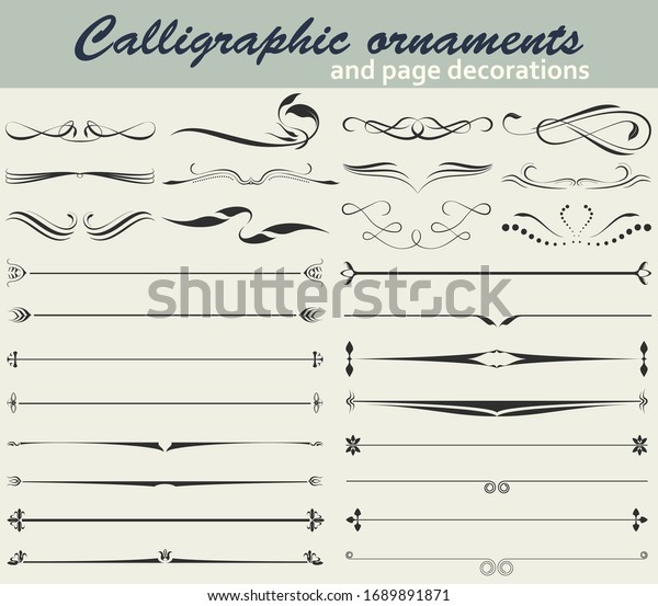 Decorative Vintage Page Divider Calligraphic Swirl Stock Vector ...