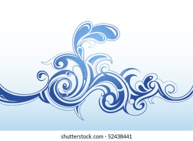 Decorative Water Waves Splashes Stock Vector (Royalty Free) 114395824