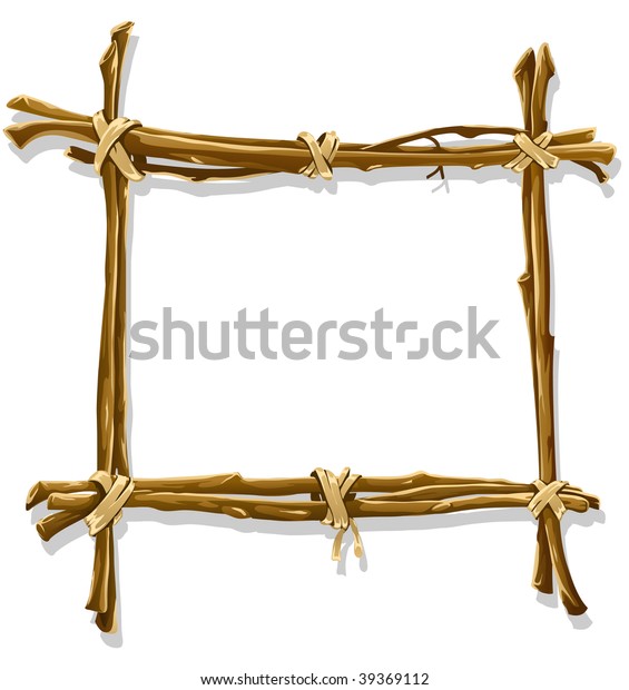 Decorative Wooden Frame Made Interlaced Branches Stock Vector (Royalty ...