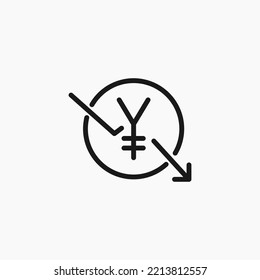 Decreasing Value Yen Line Icon Stock Vector (Royalty Free) 2213812557 | Shutterstock