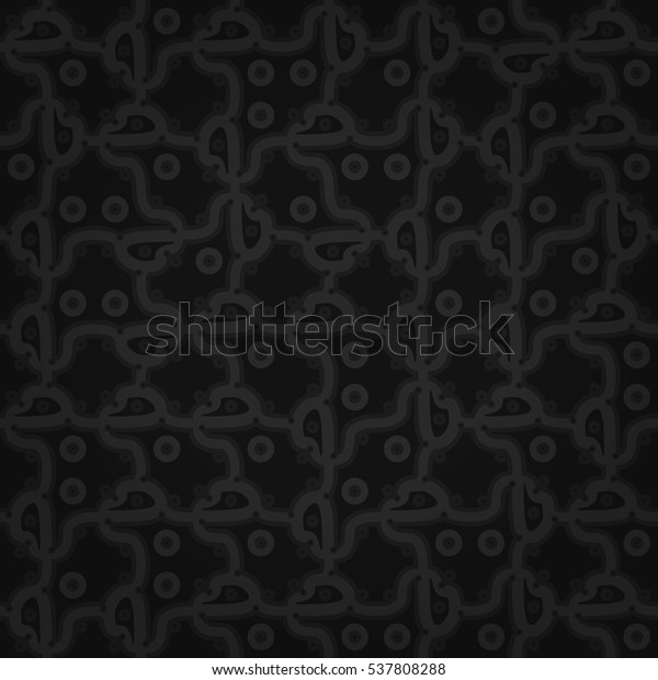 Deep Black Color Decorative Seamless Pattern Stock Vector (Royalty Free ...