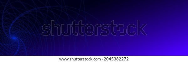 Deep blue gradient LinkedIn banner with spiral lines in blue purple ...