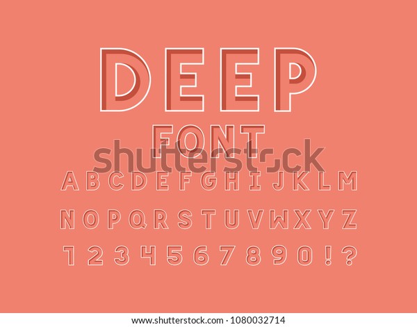 Deep Font Vector Alphabet Letters Numbers Stock Vector (Royalty Free ...